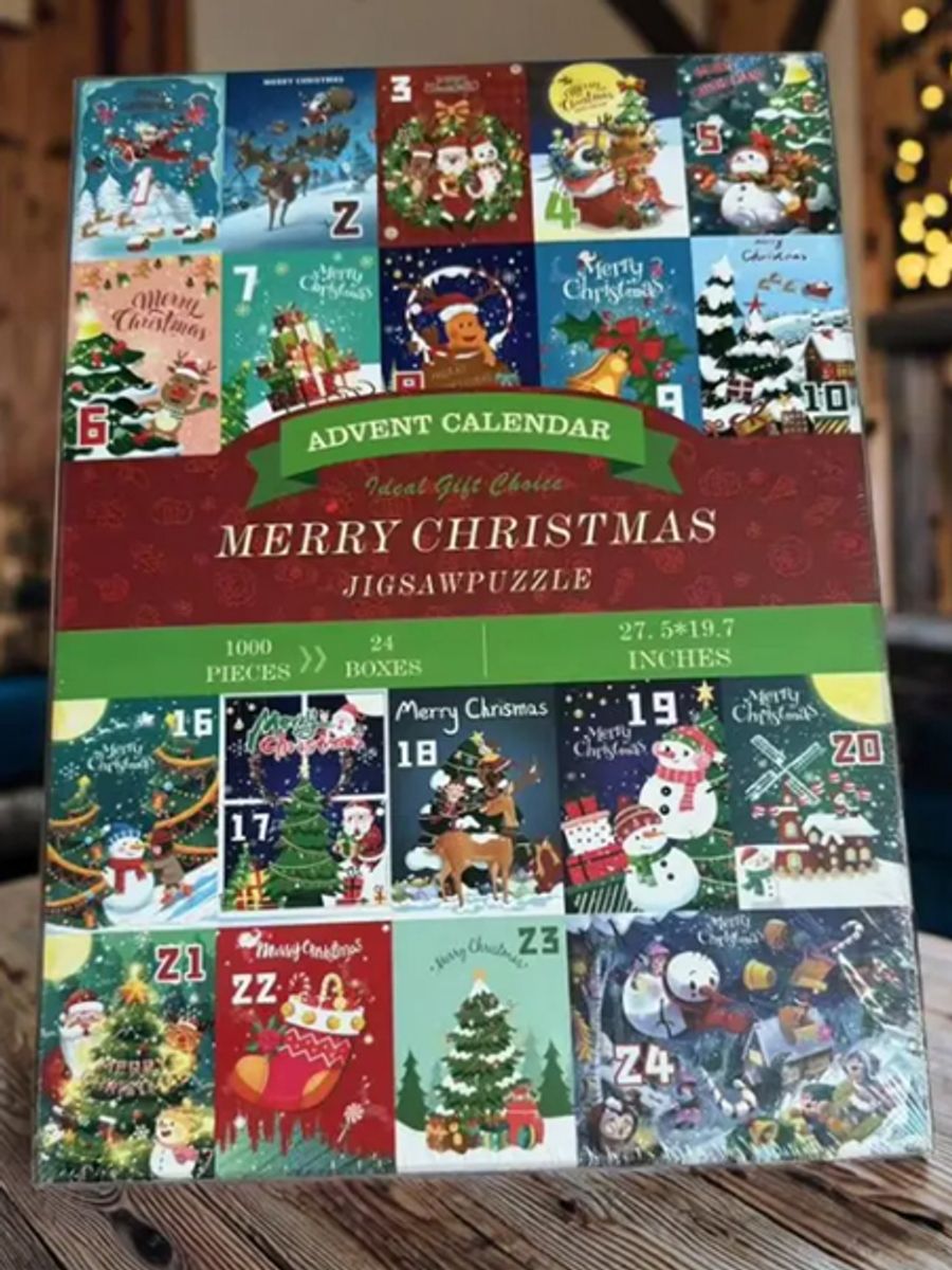 Julekalender med 24 jule puslespill - 1008 biter - 123friluft